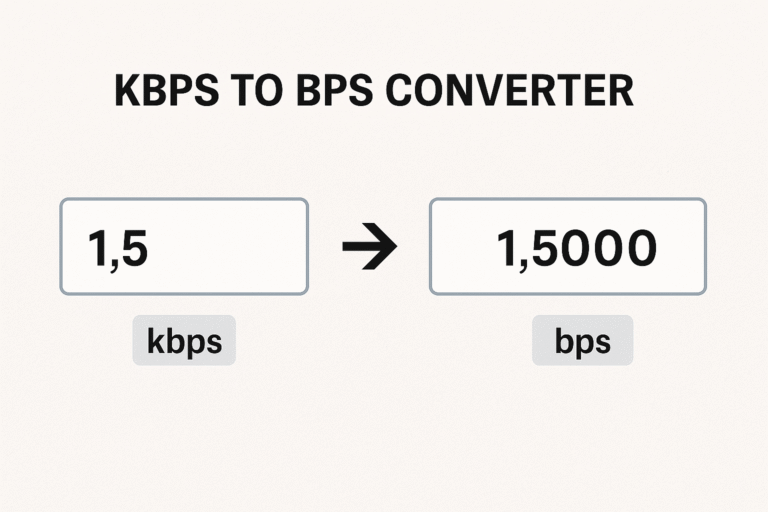 Kbps To BPS Converter - Free Online Calculator 2026